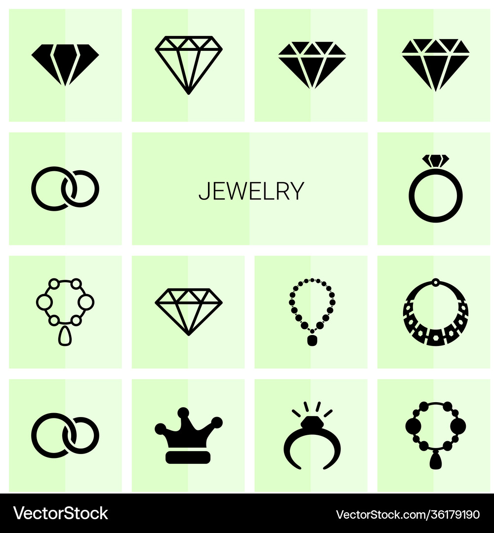 Jewelry icons Royalty Free Vector Image - VectorStock