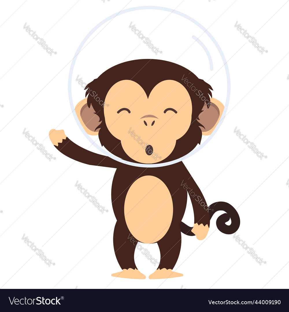 Monkey astronaut in space cartoon Royalty Free Vector Image
