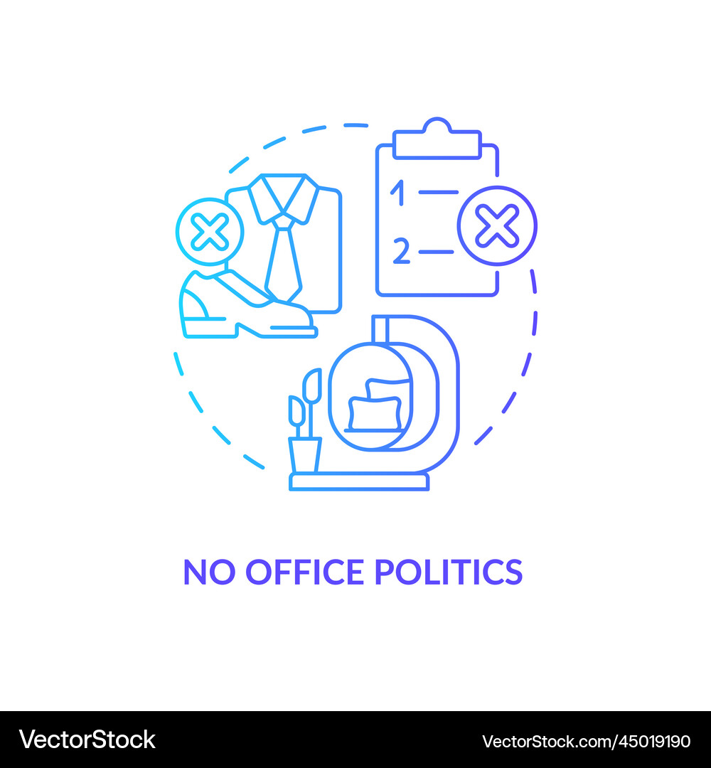 No office politics blue gradient concept icon Vector Image