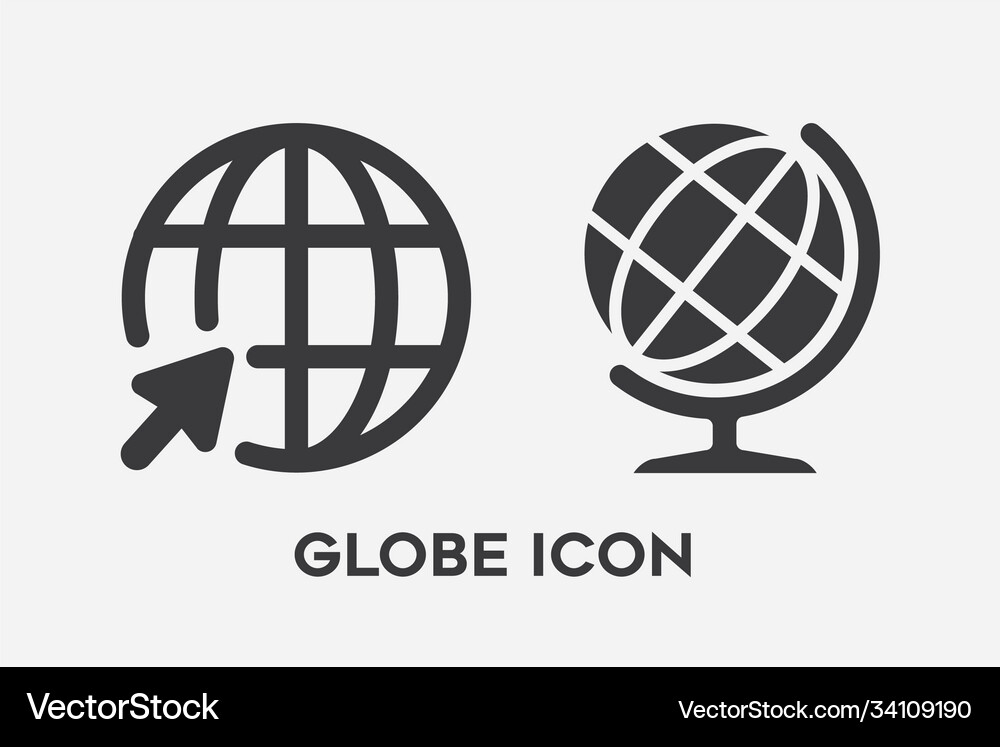Simple set globe icon Royalty Free Vector Image