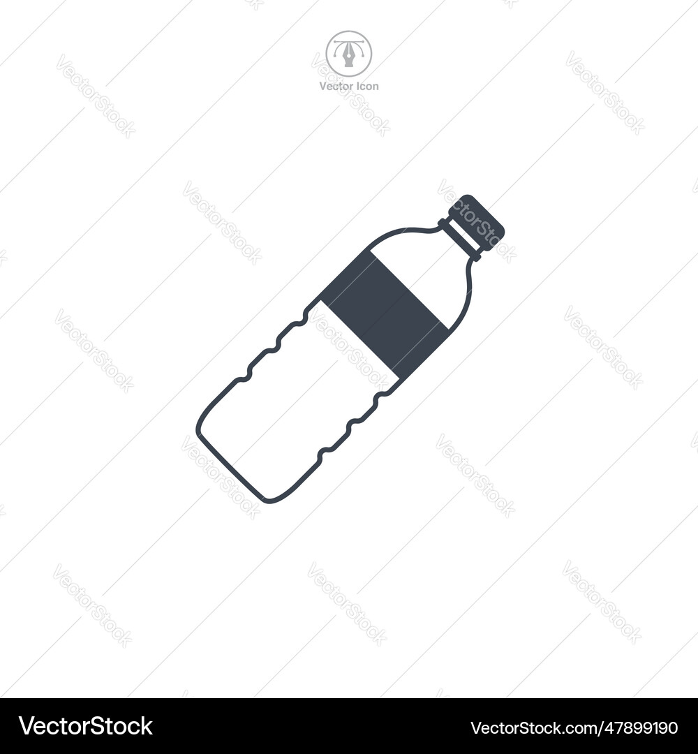 Water bottle icon symbol isolated on white Vector Image