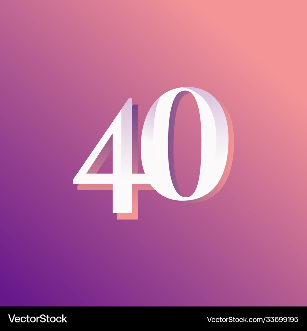 40 years anniversary rainbow number template Vector Image