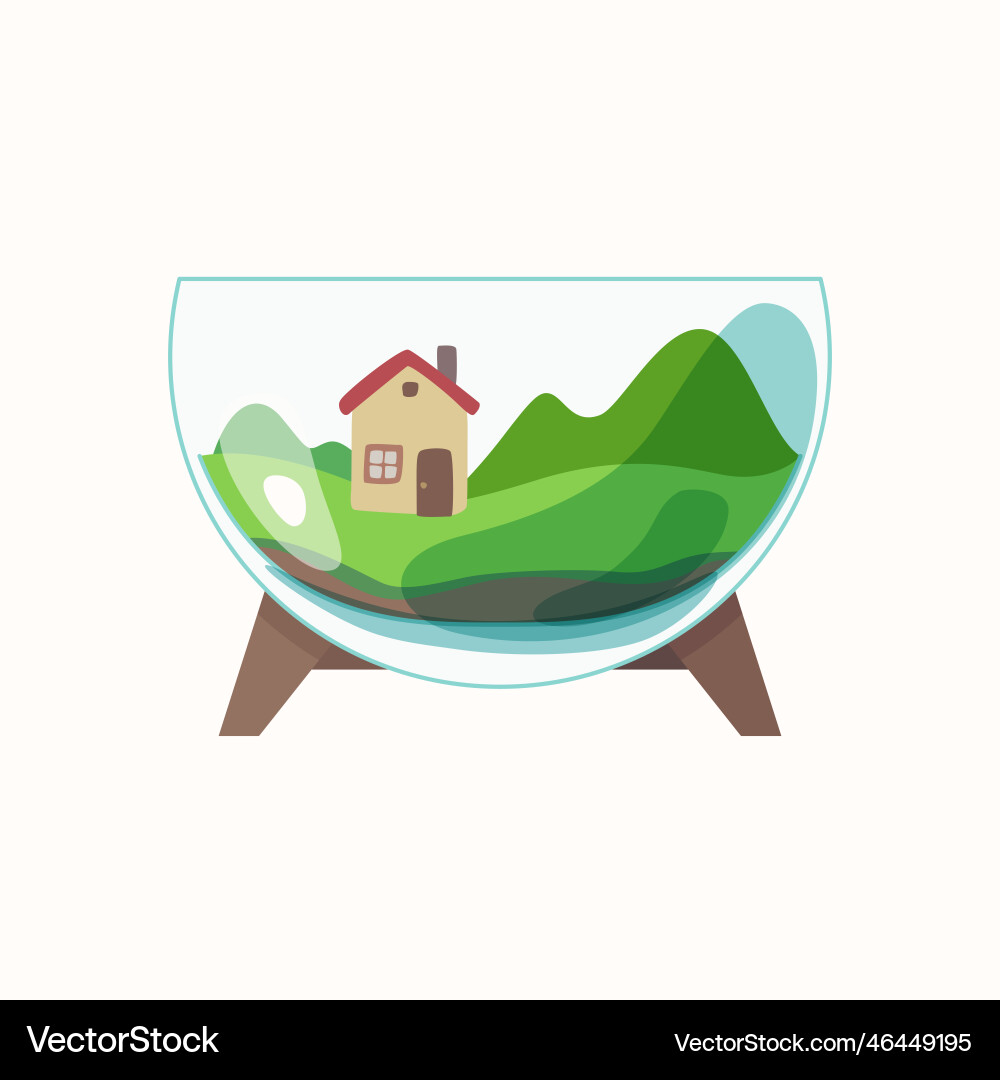 A miniature composition with landscape Royalty Free Vector