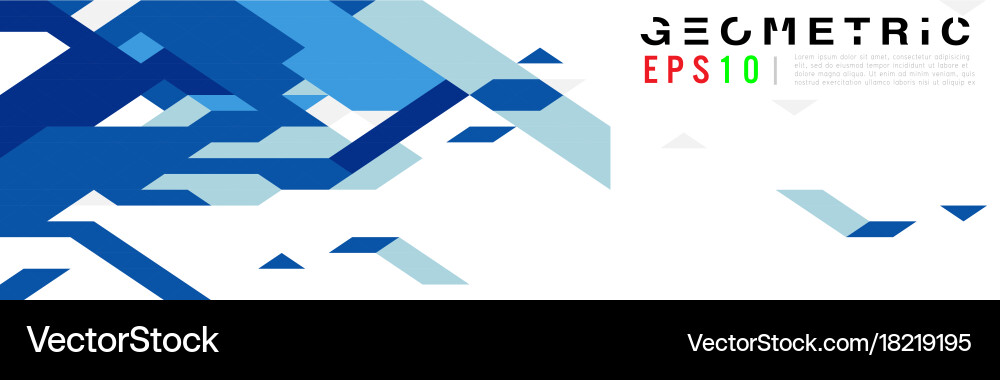 Abstract geometric triangle blue banner mosaic Vector Image