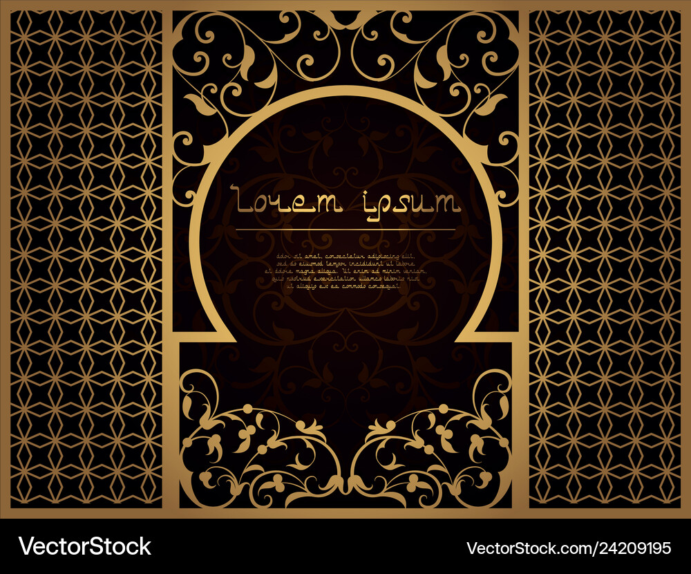 Arab flower frame for laser cutting page template Vector Image