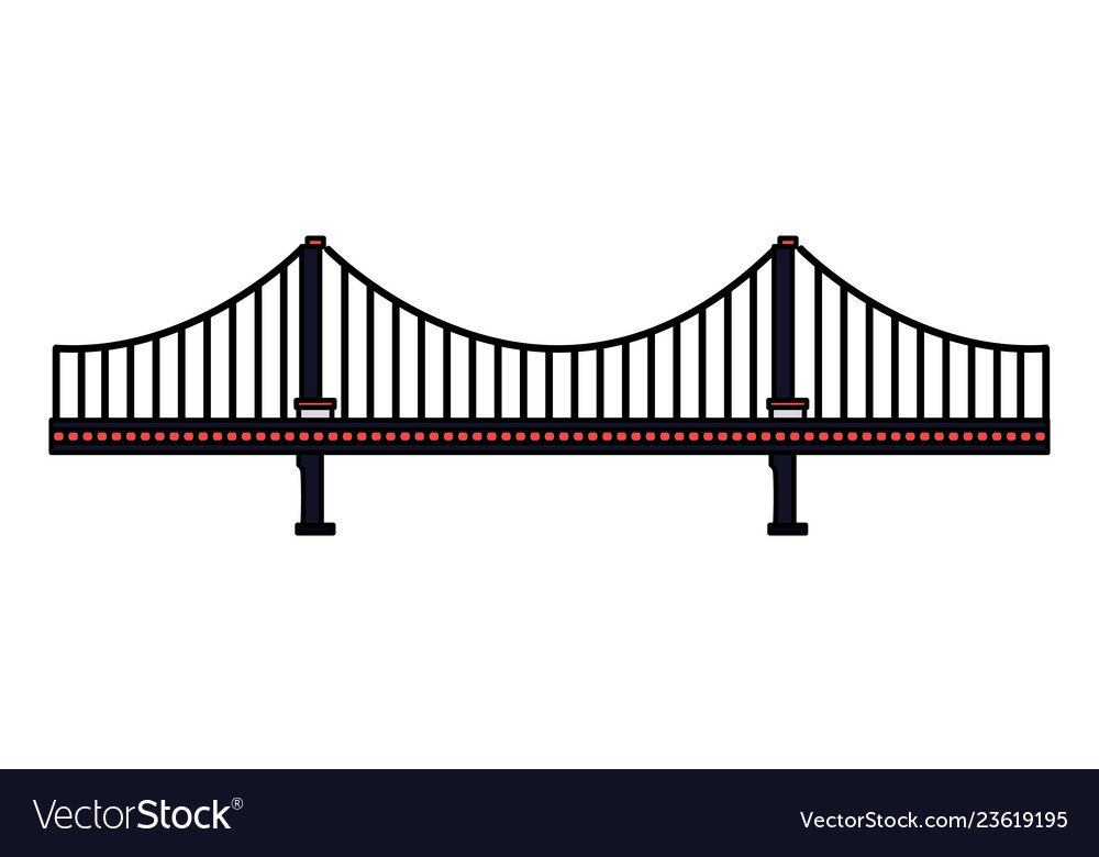 Bridge architecture on white background Royalty Free Vector