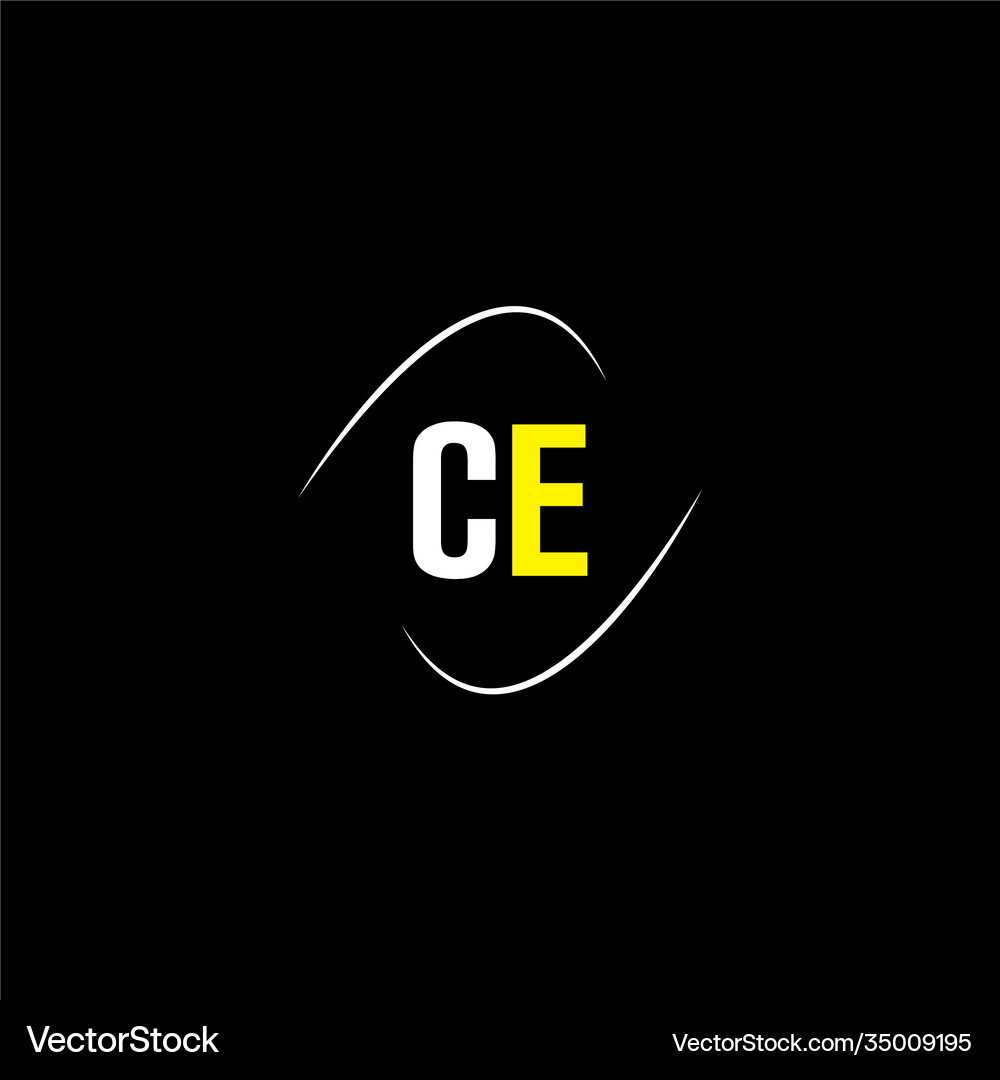 C e letter logo abstract design on black color Vector Image