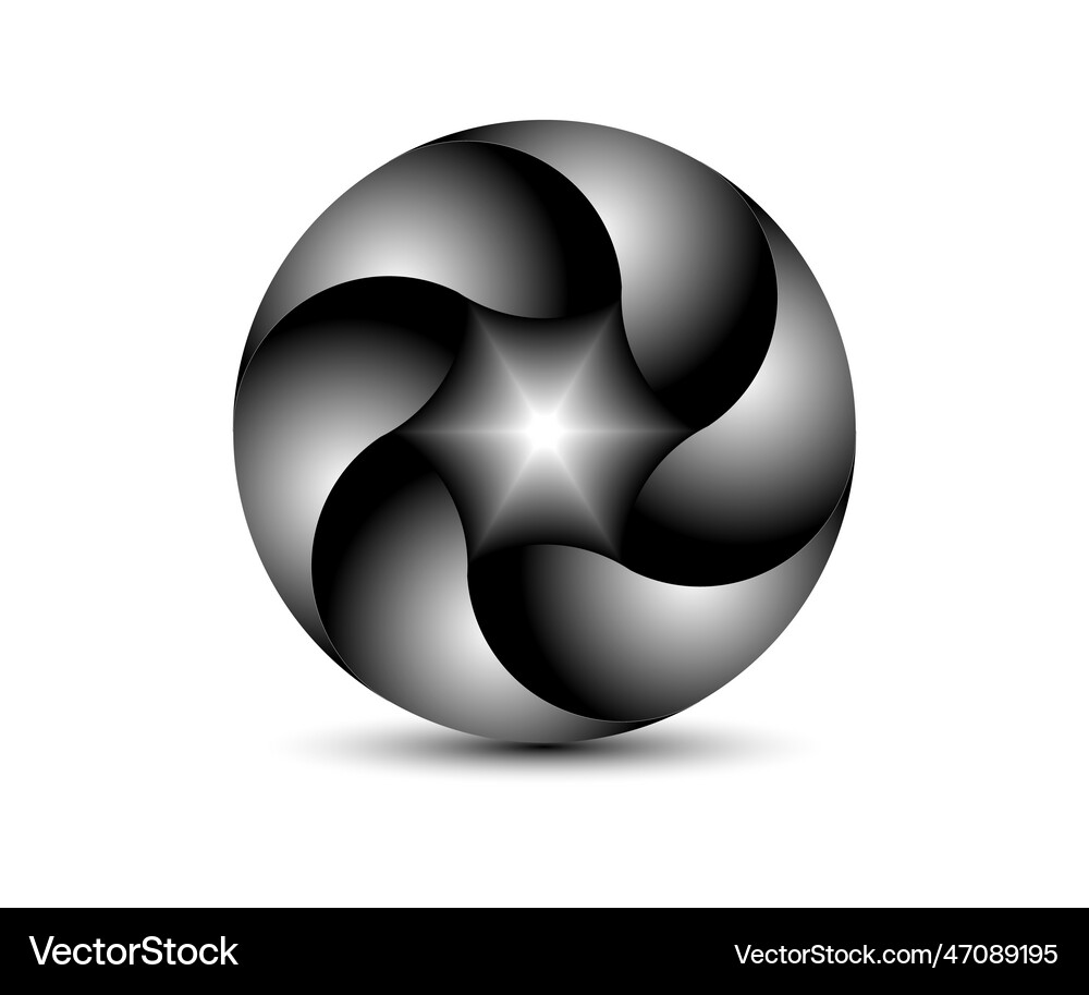 Circle with 6 segments and gradients logo or icon Vector Image