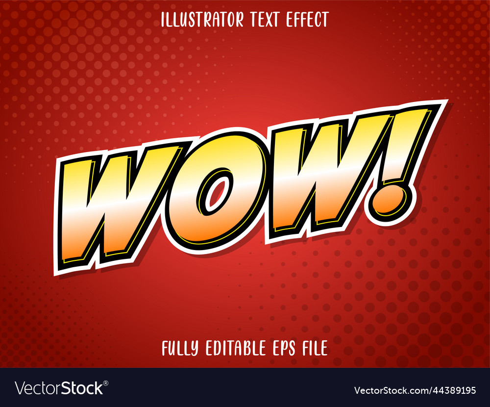 Comic style text effect Royalty Free Vector Image