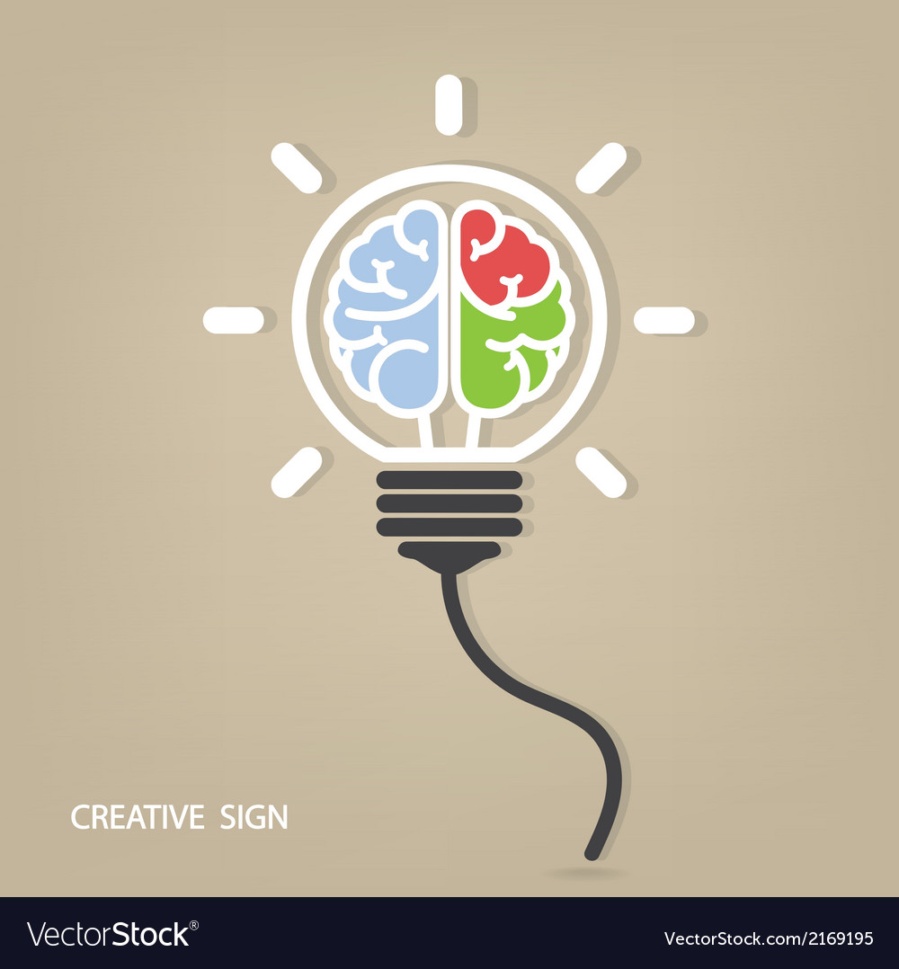 Creative light bulb idea concept background Vector Image
