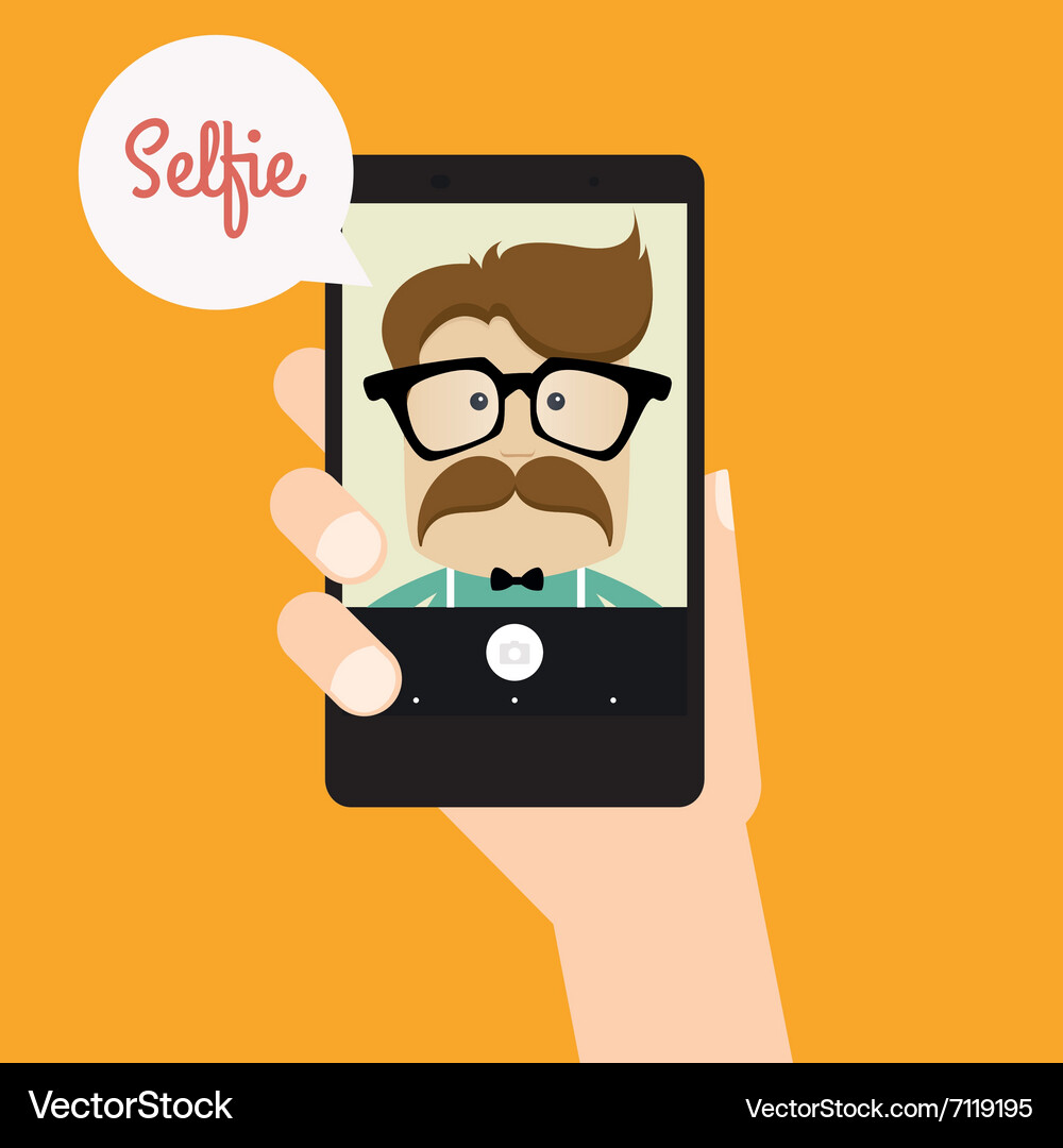 Cute selfie background Royalty Free Vector Image