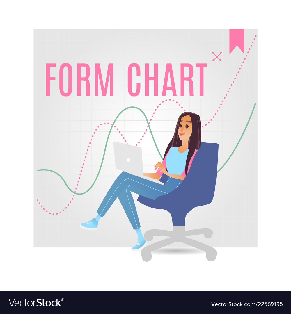 Data analysis with young girl Royalty Free Vector Image