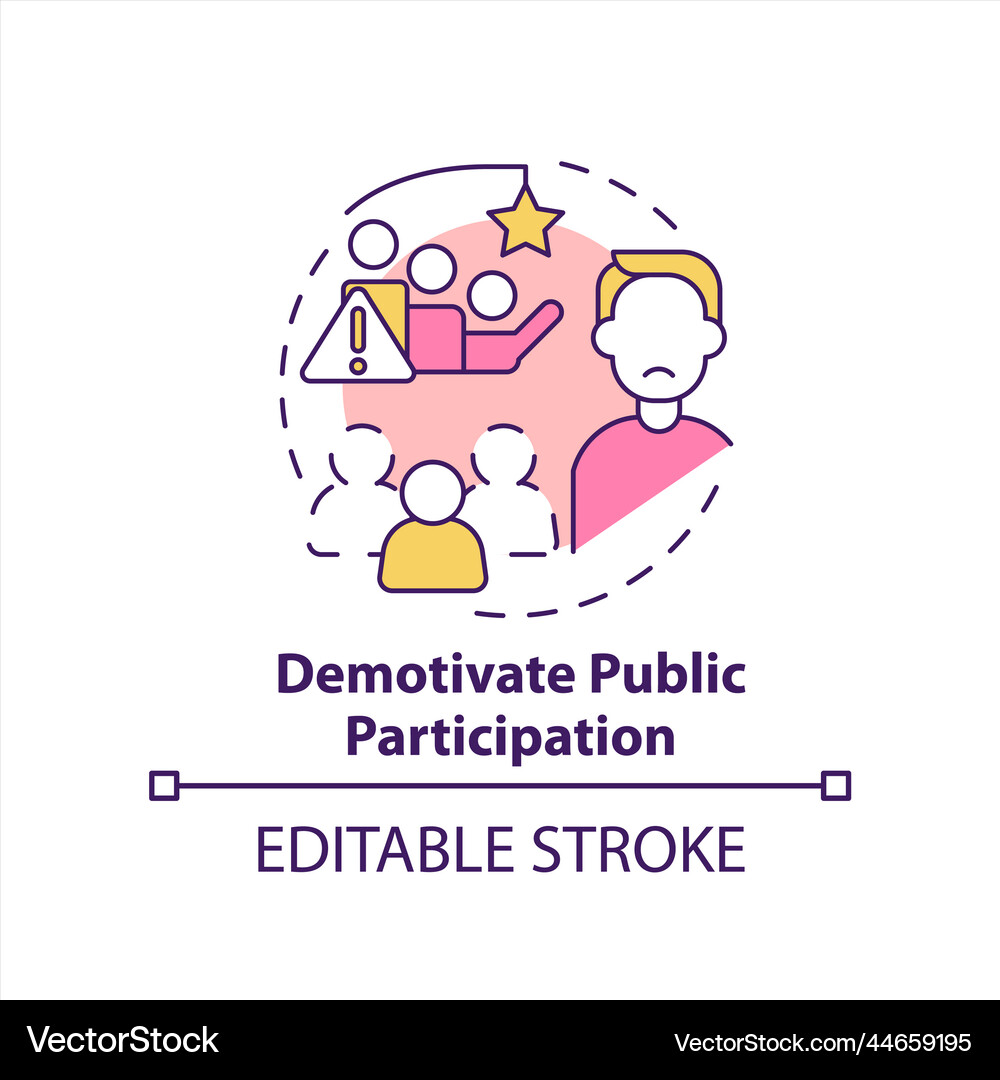 Demotivate public participation concept icon Vector Image