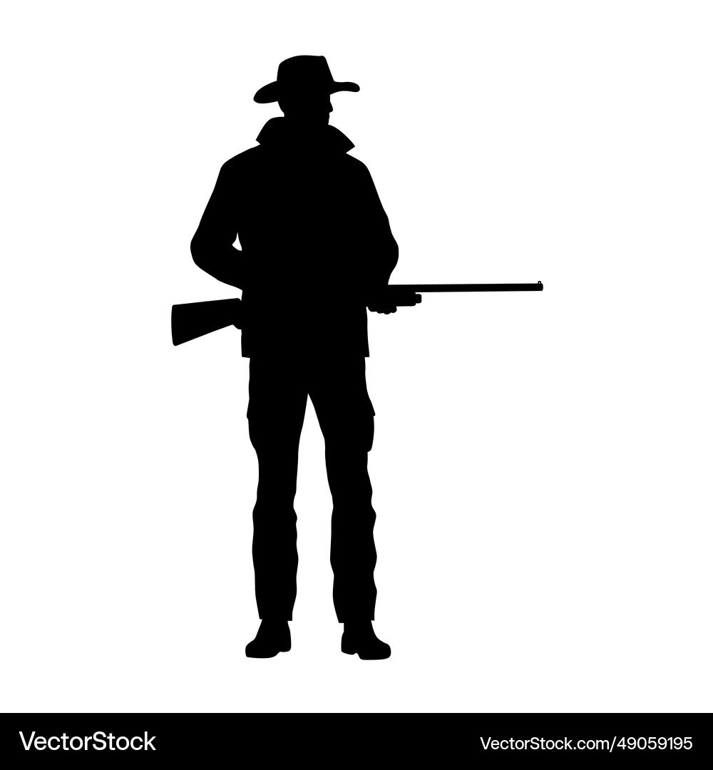 Hunter silhouettes man hunter with gun silhouette Vector Image