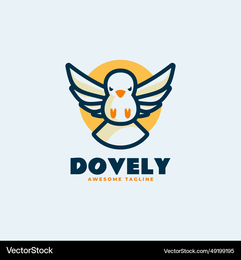 Logo dove simple mascot style Royalty Free Vector Image