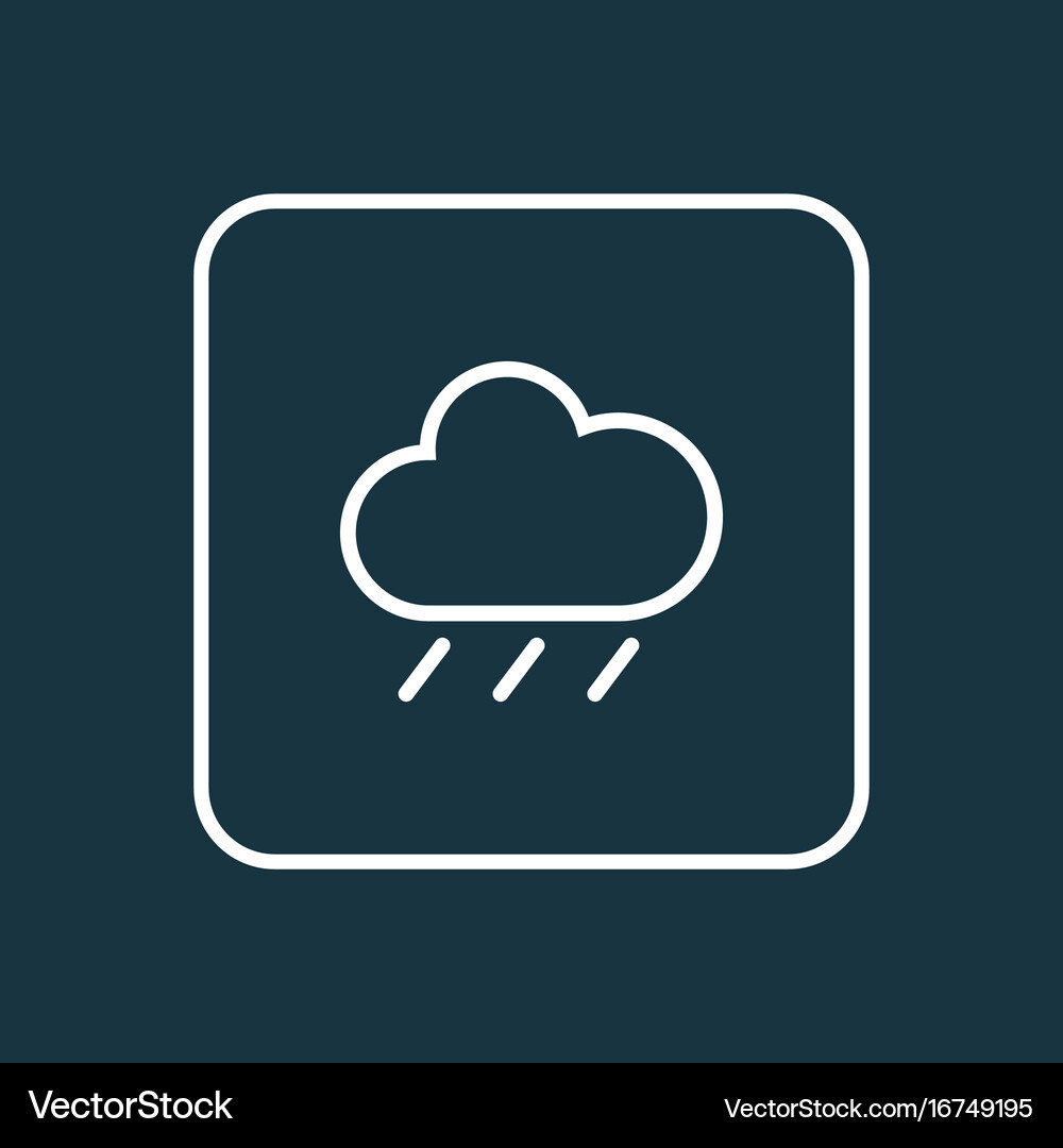 Rainfall outline symbol premium quality isolated Vector Image