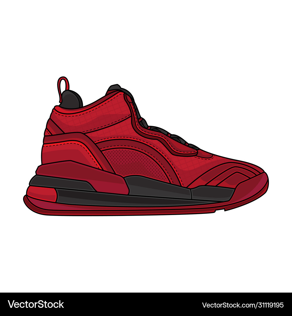 Red casual shoes Royalty Free Vector Image - VectorStock