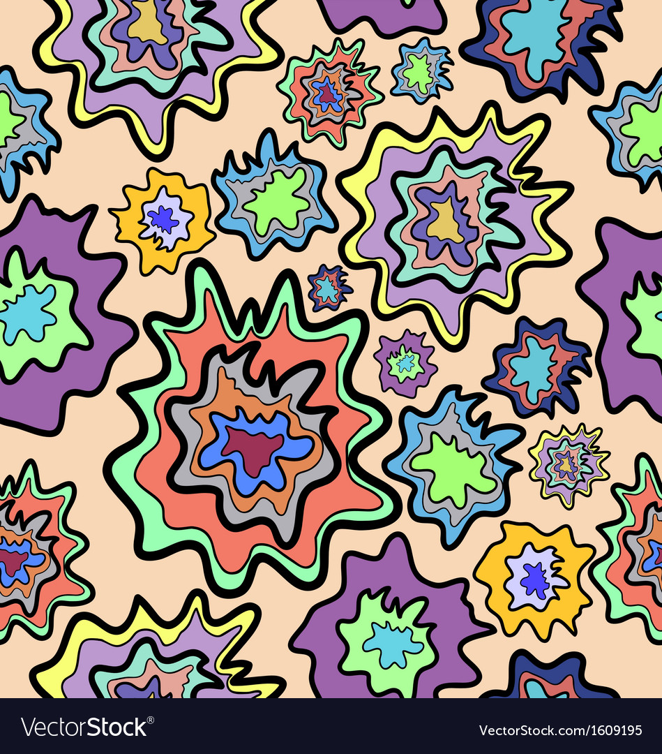 Seamless Pattern Blob Flowers Royalty Free Vector Image