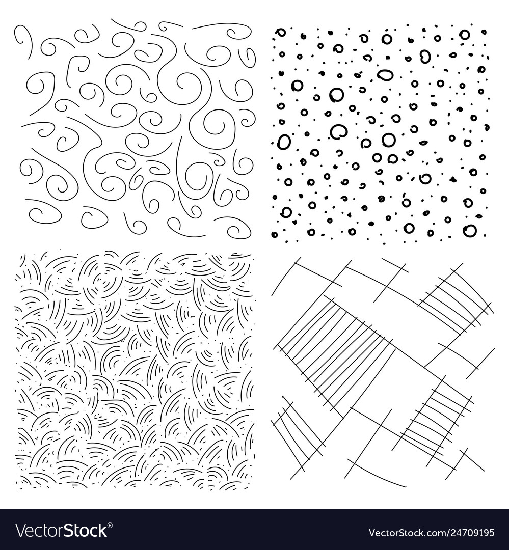 Set line circles and dots drawn pencil Royalty Free Vector