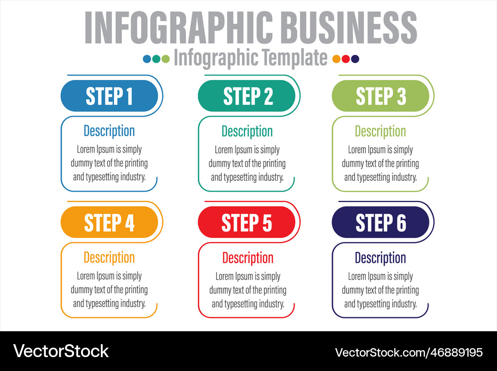 Six 6 steps 6 option infographic design Royalty Free Vector