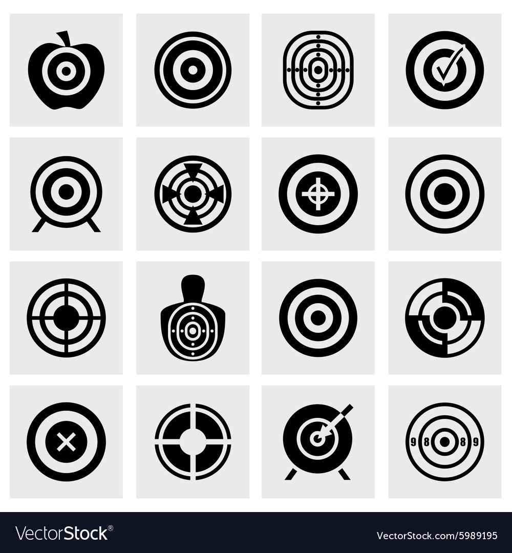 Target icon set Royalty Free Vector Image - VectorStock