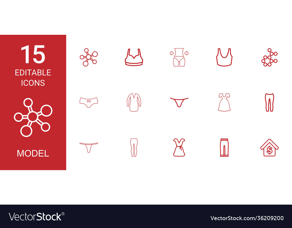 15 model icons Royalty Free Vector Image - VectorStock