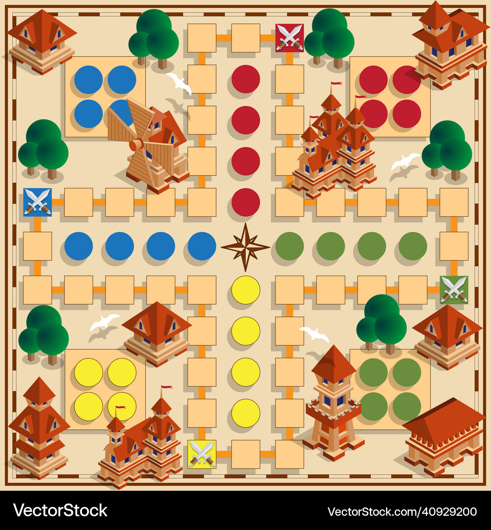 Board game of the medieval theme Royalty Free Vector Image