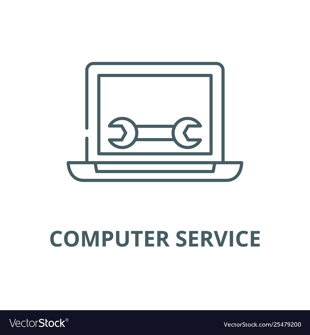 Computer service line icon linear concept Vector Image