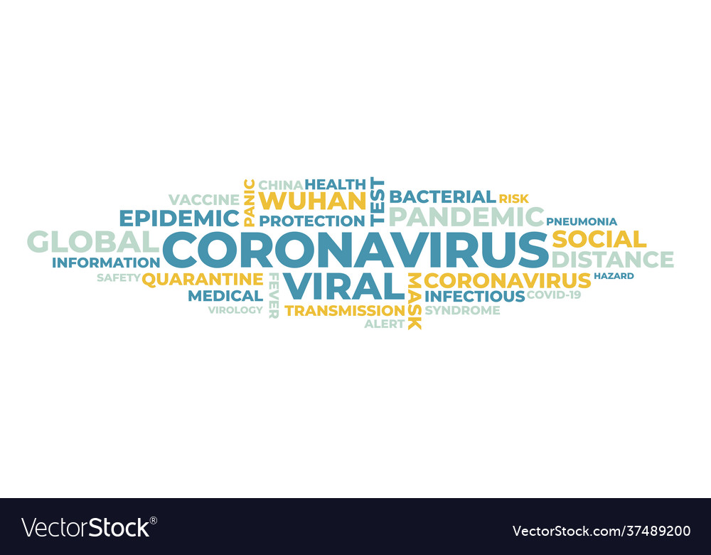 Coronavirus word cloud isolated Royalty Free Vector Image