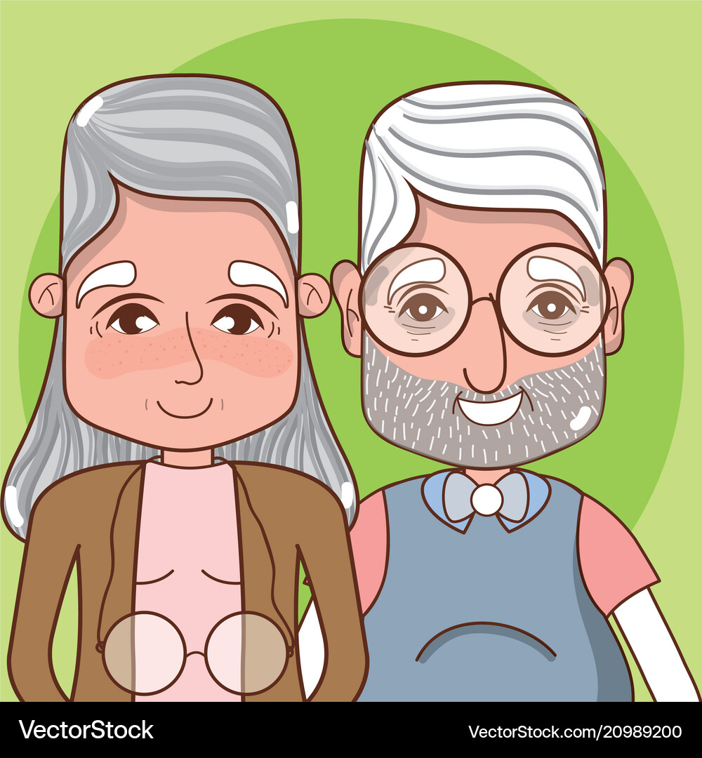 Cute grandparents cartoon Royalty Free Vector Image
