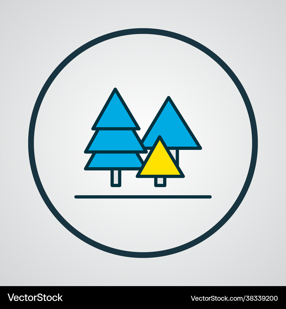 Forest icon colored line symbol premium quality Vector Image