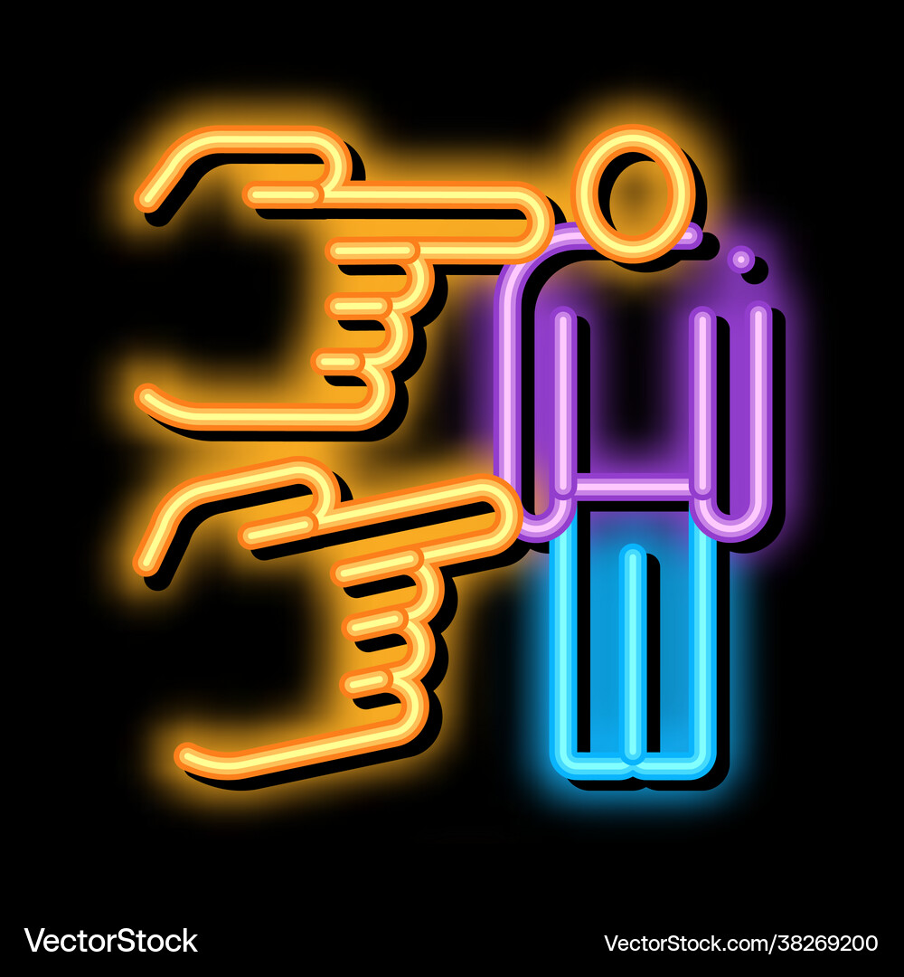 Human bullying neon glow icon Royalty Free Vector Image