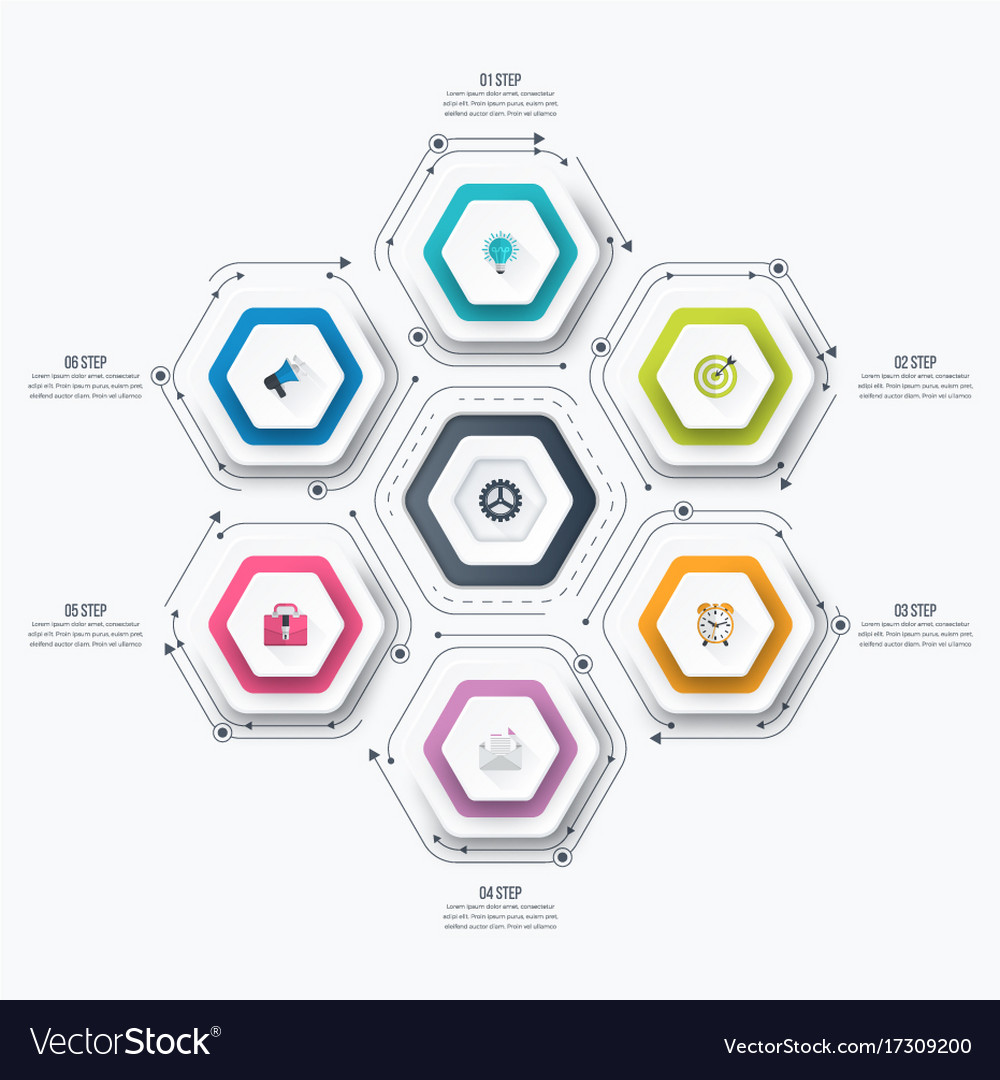 Infographics six options Royalty Free Vector Image