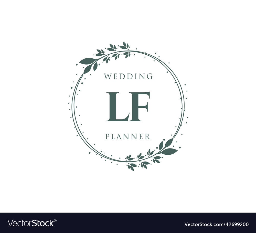 Lf initials letter wedding monogram logos Vector Image