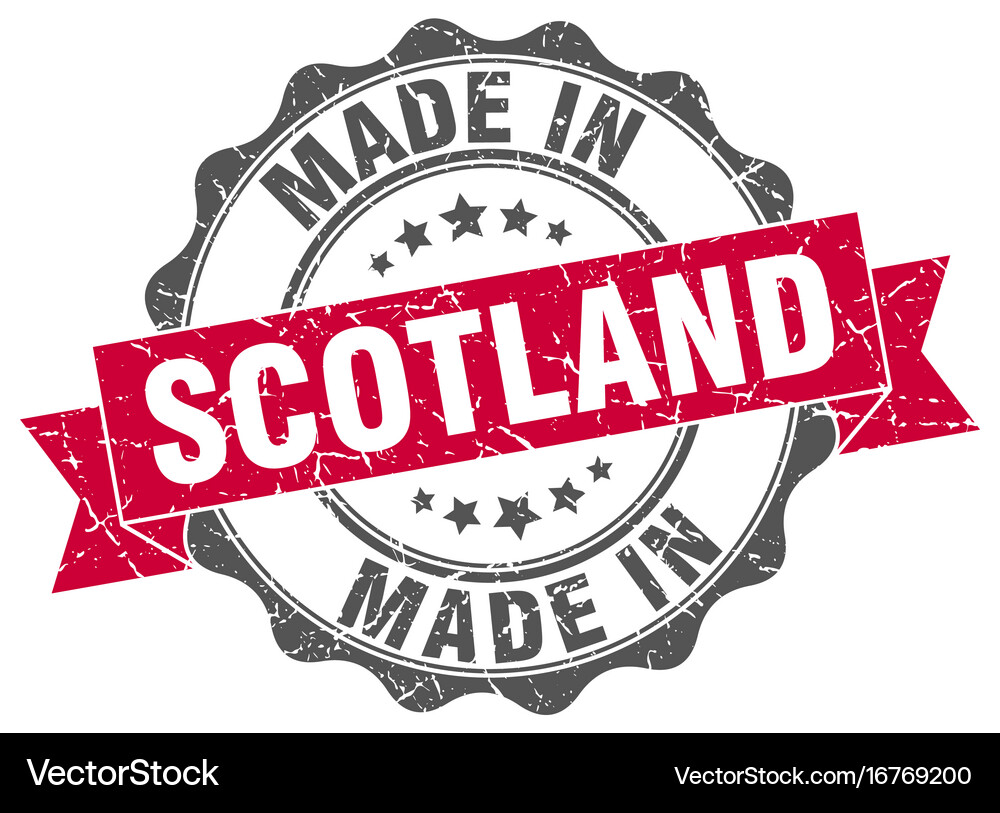 Made in scotland round seal Royalty Free Vector Image
