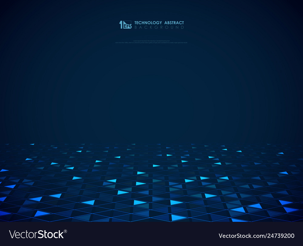 Modern blue technology triangles pattern Vector Image