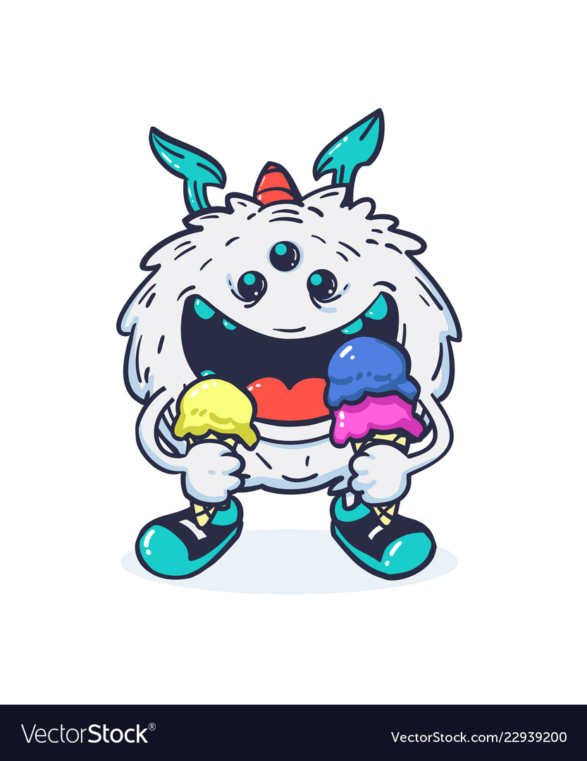 Monster ice cream Royalty Free Vector Image - VectorStock