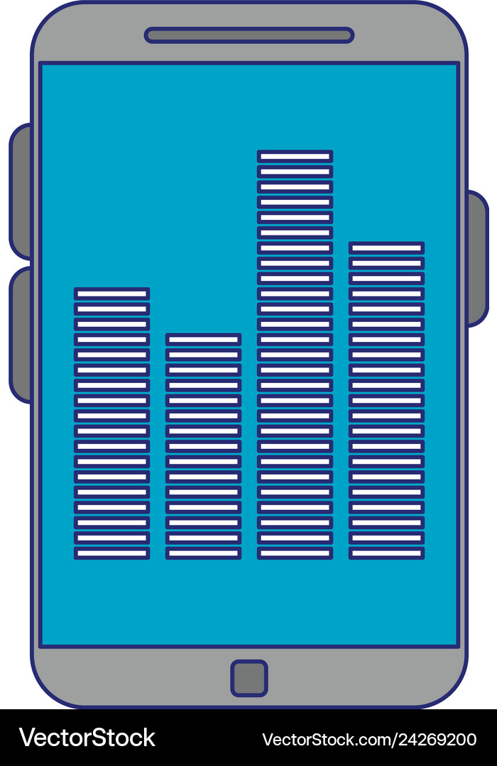 Music and smartphone blue lines Royalty Free Vector Image