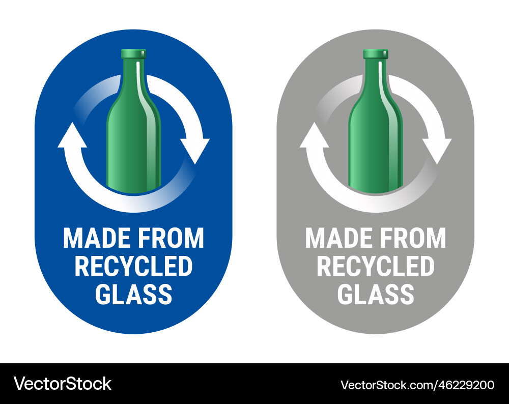 Recycle glass icon logo badge Royalty Free Vector Image