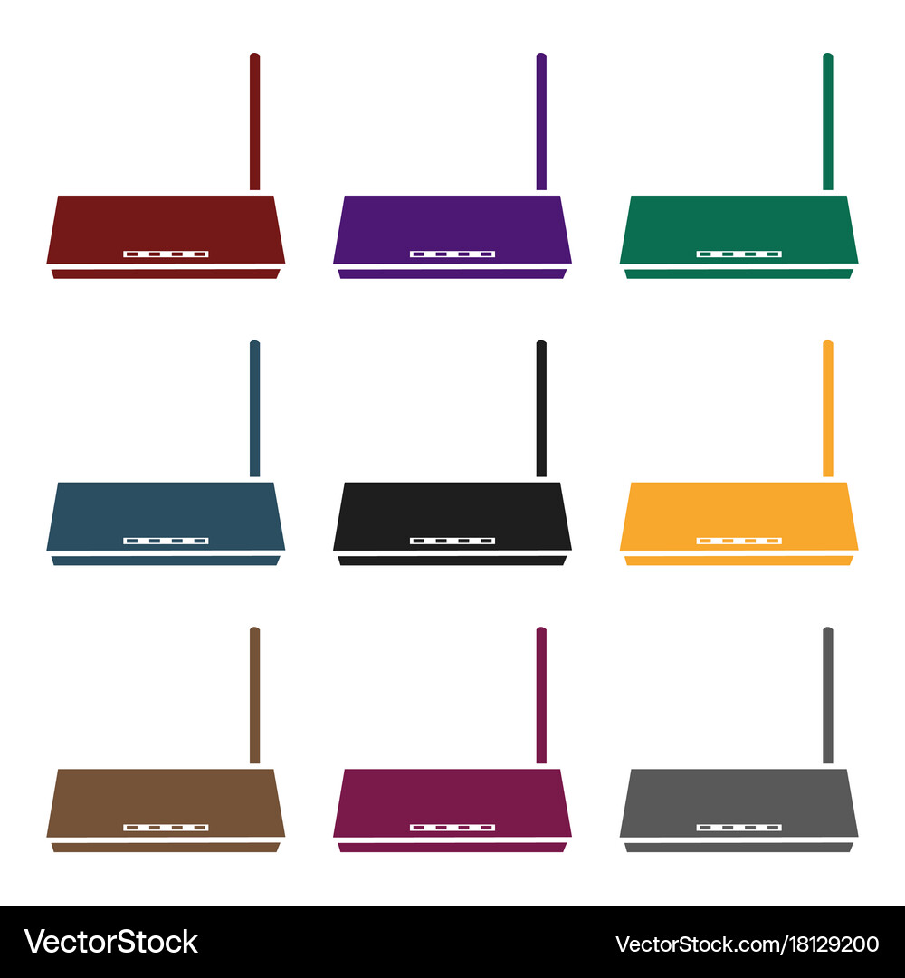 Router icon in black style isolated on white Vector Image