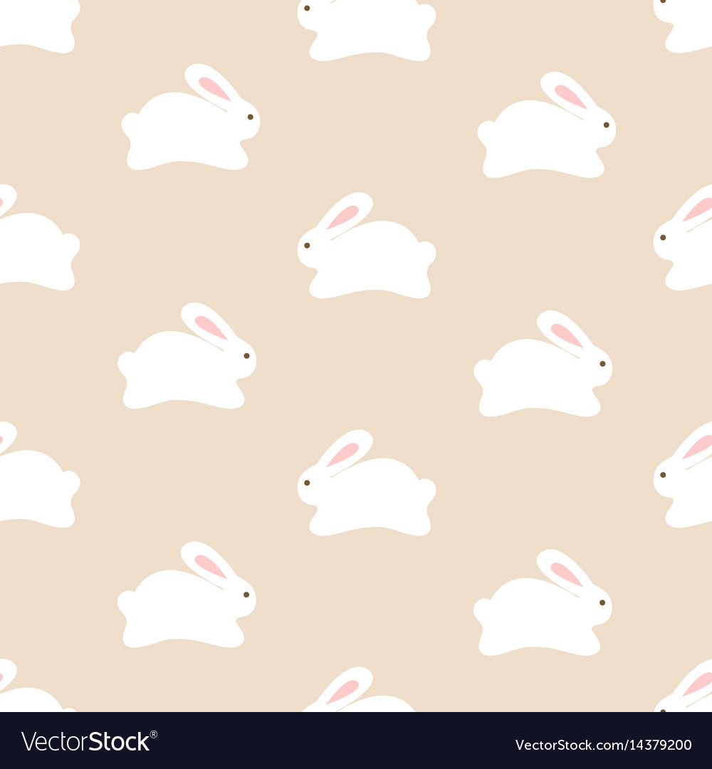 Seamless bunny pattern on white background Vector Image