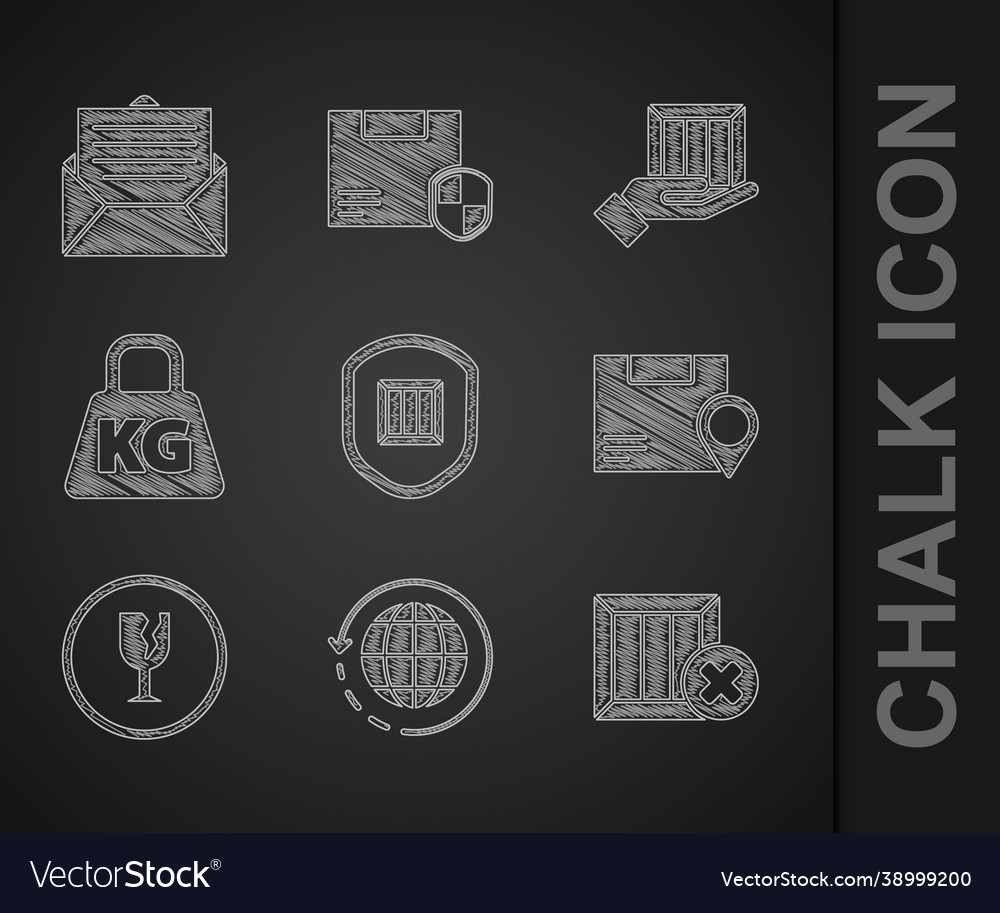 Set delivery security with shield worldwide Vector Image