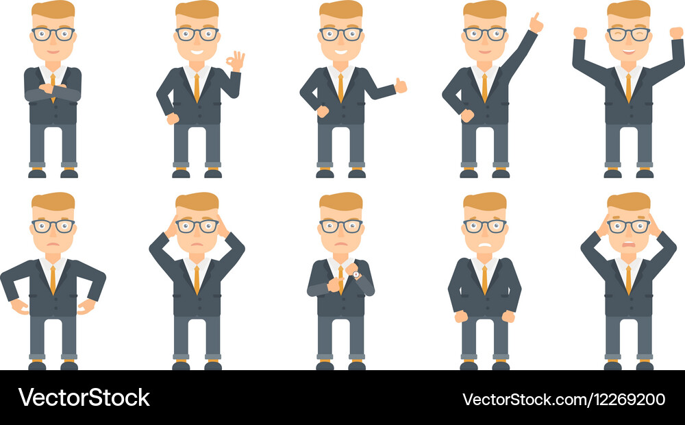 Set of business characters Royalty Free Vector Image