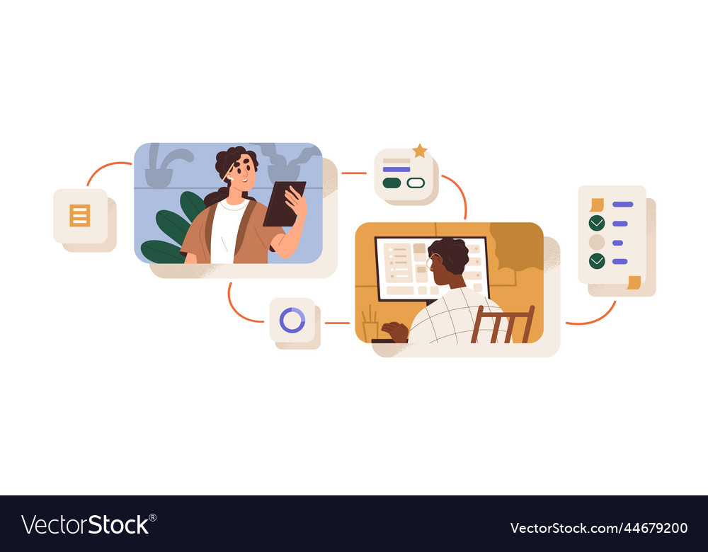 Workflow And Remote Business Communication Vector Image