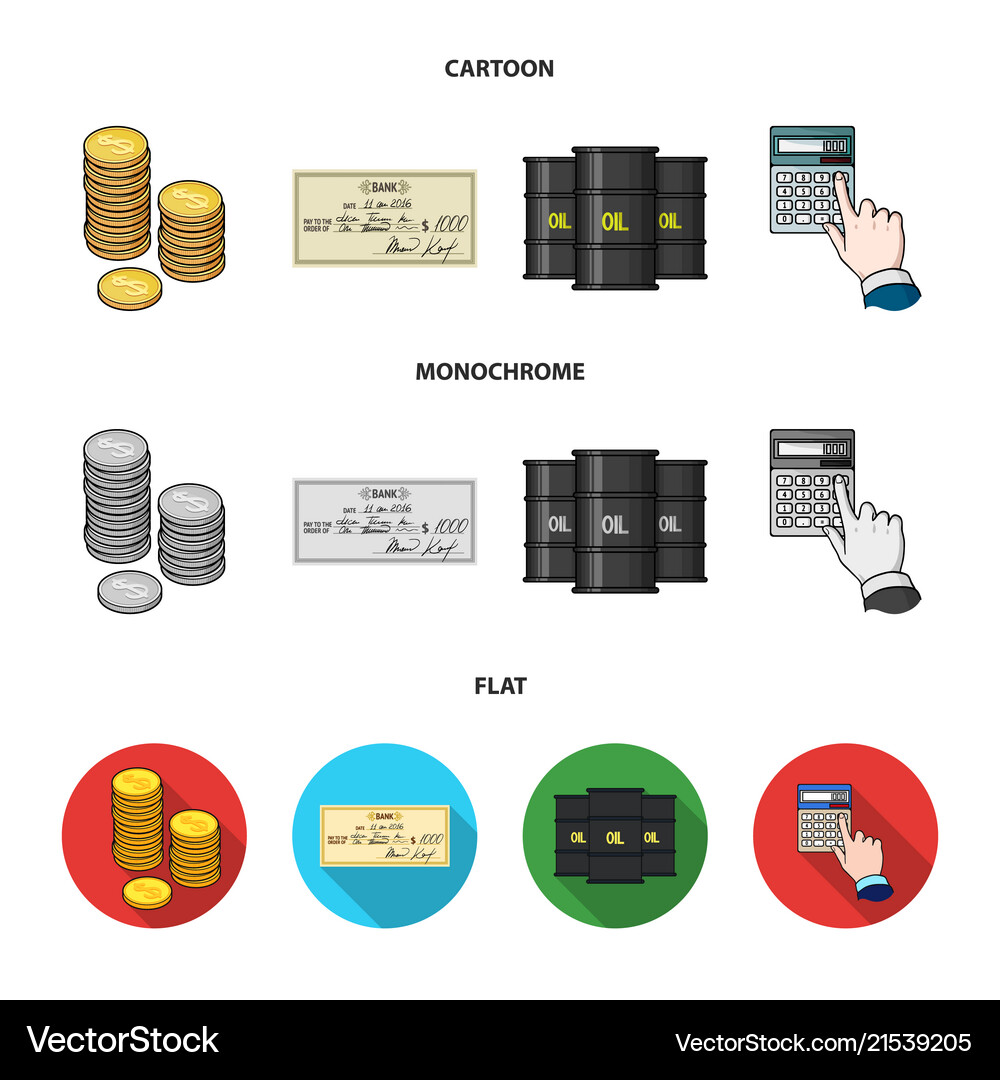 A stack of coins bank check calculator Royalty Free Vector