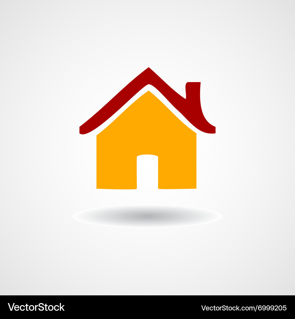 Colorful flat icon home on shadow isolated Vector Image