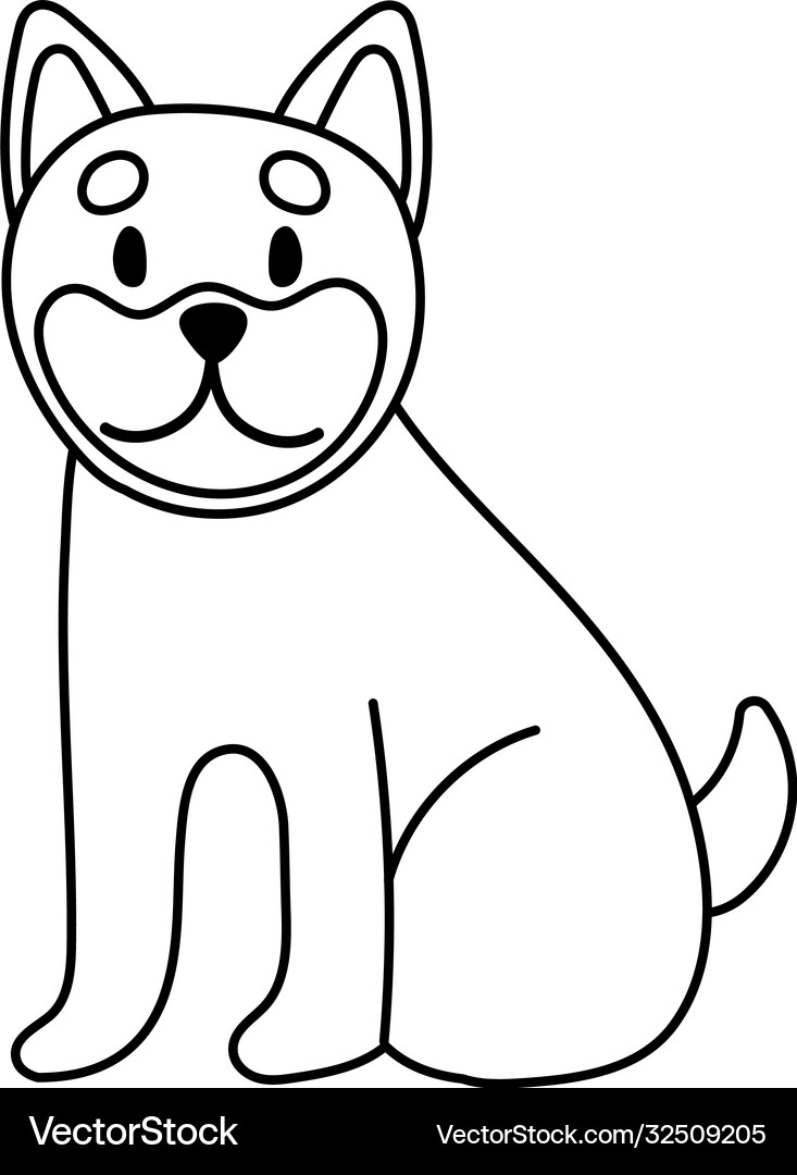 Cute dog pet line style icon Royalty Free Vector Image