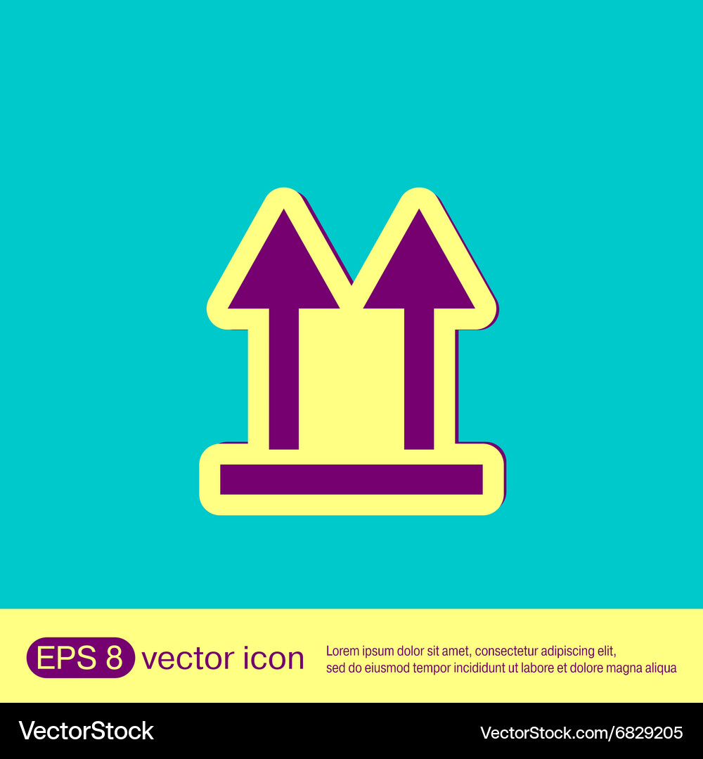 Fragile symbol arrow up logistic icon Royalty Free Vector