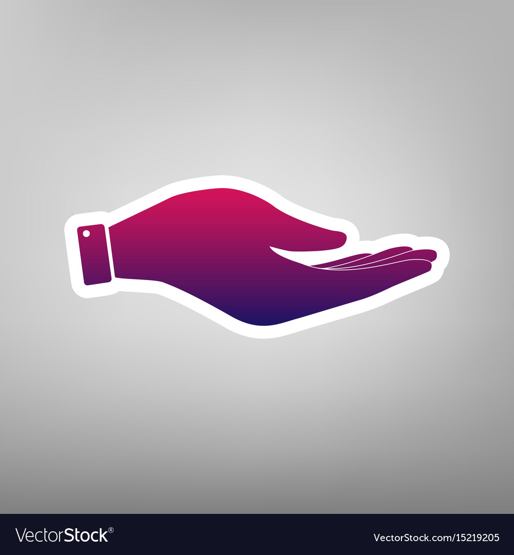 Hand sign purple gradient Royalty Free Vector Image