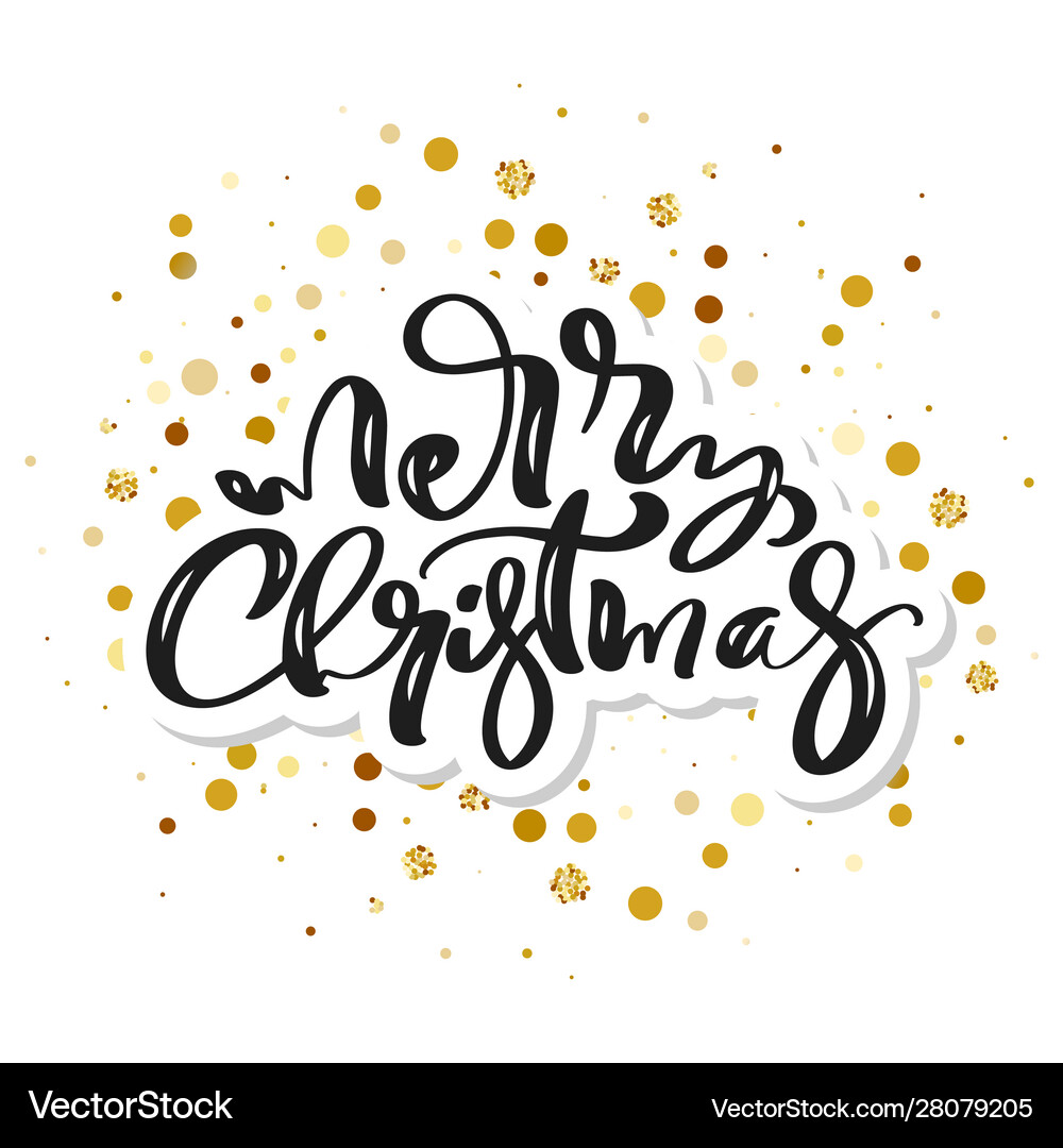 Handwritten calligraphic inscription merry Vector Image